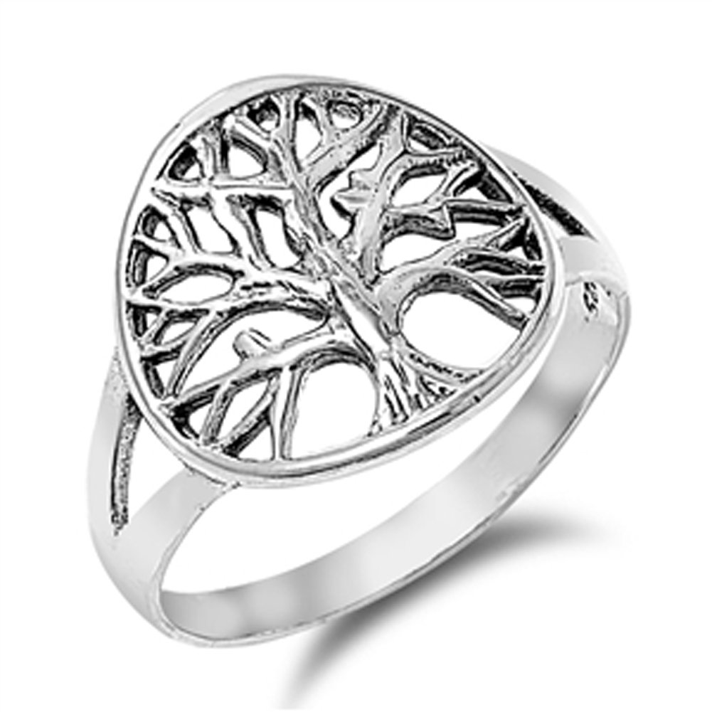 Women's Tree of Life Beautiful Ring New .925 Sterling Silver Band Size 9