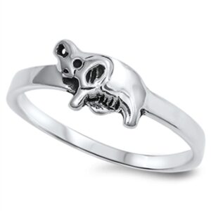 women's elephant polished ring new .925 sterling silver thin band size 3