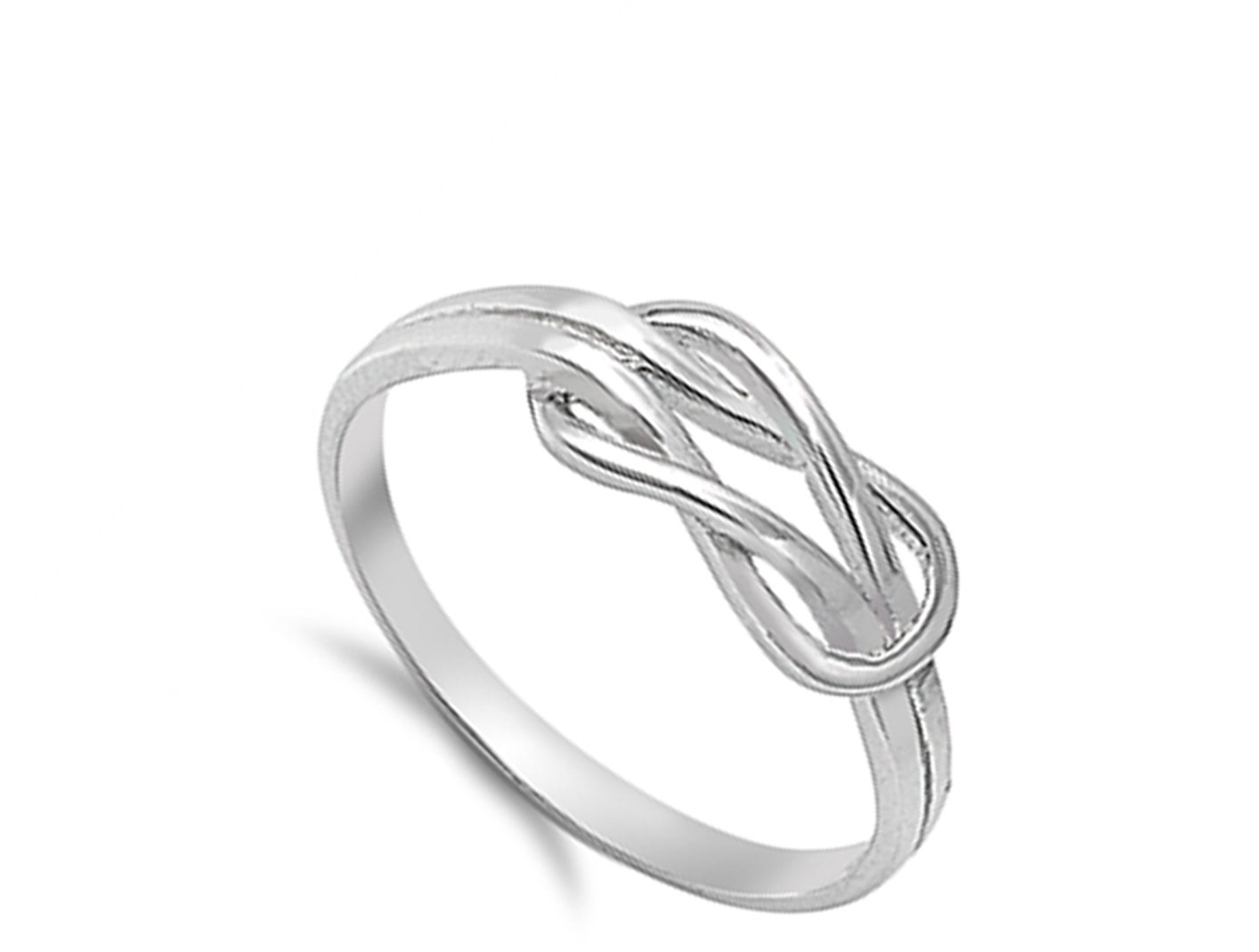 Infinity Knot Seat Buckle Cute Ring New .925 Sterling Silver Band Size 6