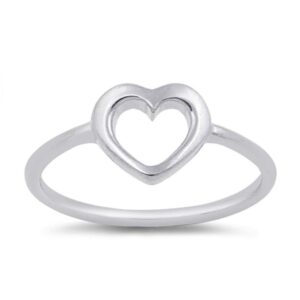 women's heart simple cute promise ring new .925 sterling silver band size 9