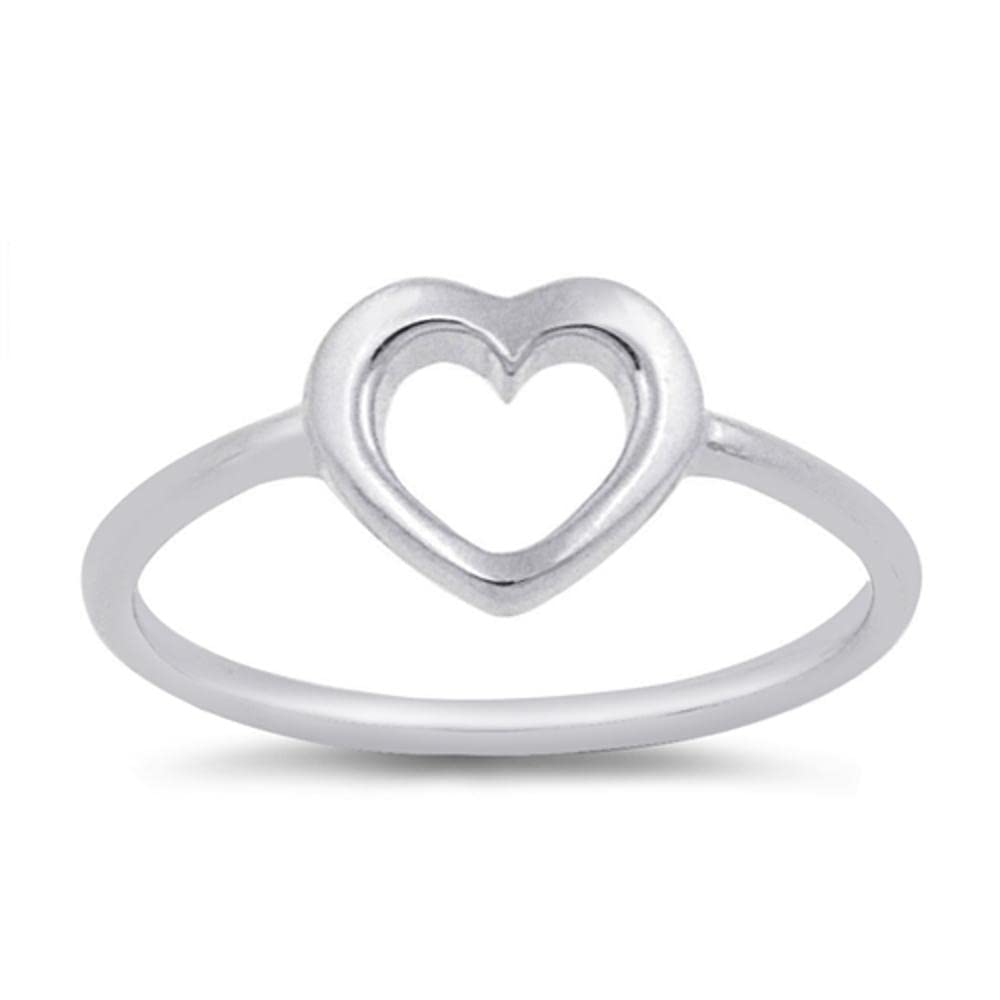 Women's Heart Simple Cute Promise Ring New .925 Sterling Silver Band Size 9