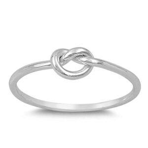 infinity knot love cute ring new .925 sterling silver band size 9