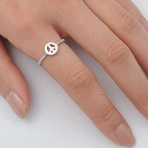 Peace Sign Love Joy Ring New .925 Sterling Silver Rope Bali Band Size 9