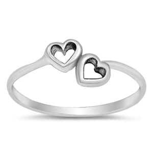 double heart cute ring new 925 sterling silver girlfriend band size 9