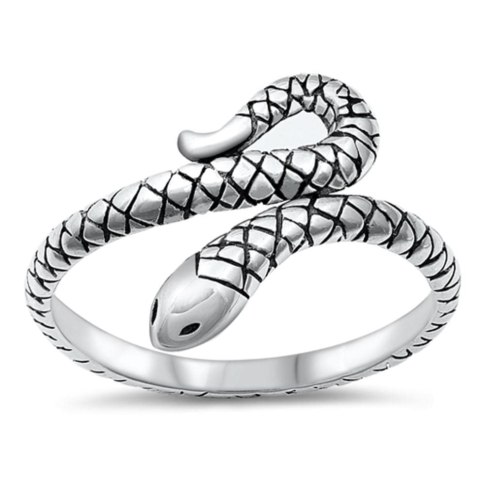 Women's Snake Skin Serpent Classic Ring New .925 Sterling Silver Band Size 5