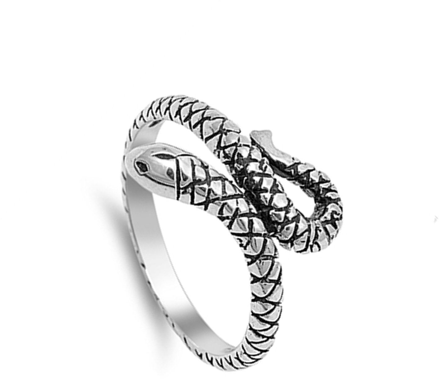 Women's Snake Skin Serpent Classic Ring New .925 Sterling Silver Band Size 5