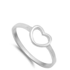 Heart Women's Promise Ring New .925 Sterling Silver Band Size 7