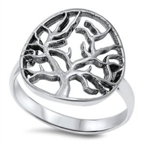 women's tree of life fashion ring new .925 sterling silver band size 8