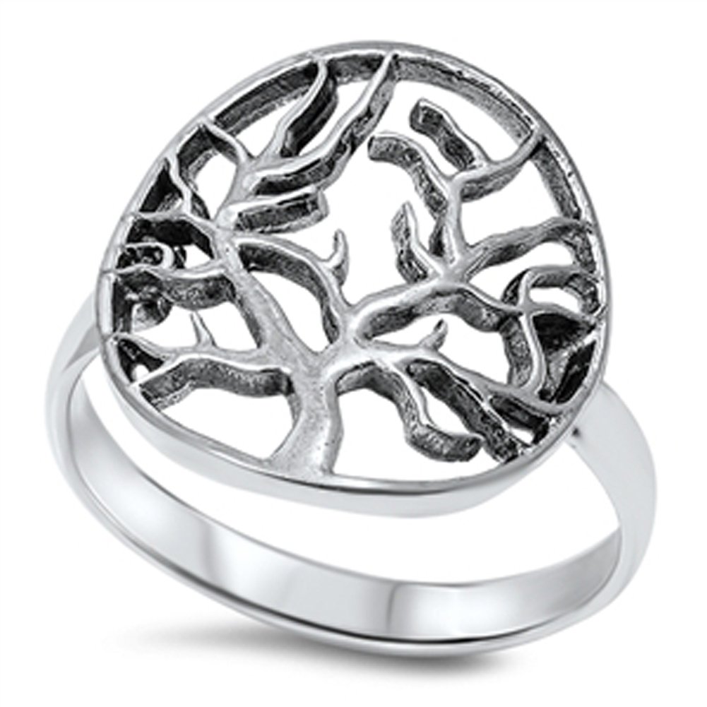 Women's Tree of Life Fashion Ring New .925 Sterling Silver Band Size 8