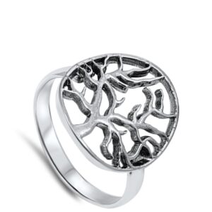 Women's Tree of Life Fashion Ring New .925 Sterling Silver Band Size 8