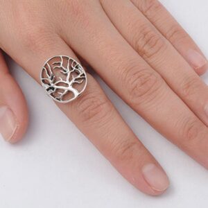 Women's Tree of Life Fashion Ring New .925 Sterling Silver Band Size 8