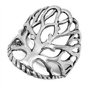 Women's Tree of Life Cute Ring New 925 Sterling Silver Bali Rope Band Size 11