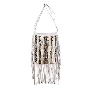 white boho bag | real leather | fringe purse | bohemian bags | hobo tote handbag