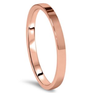 gemini flat court comt fit rose gold couple titanium wedding ring 4mm us size 8.25 valentine's day gift