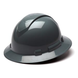 pyramex ridgeline full brim hard hat 4 point ratchet slate gray