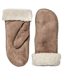 hestra women’s sheepskin mitt - beige - 7