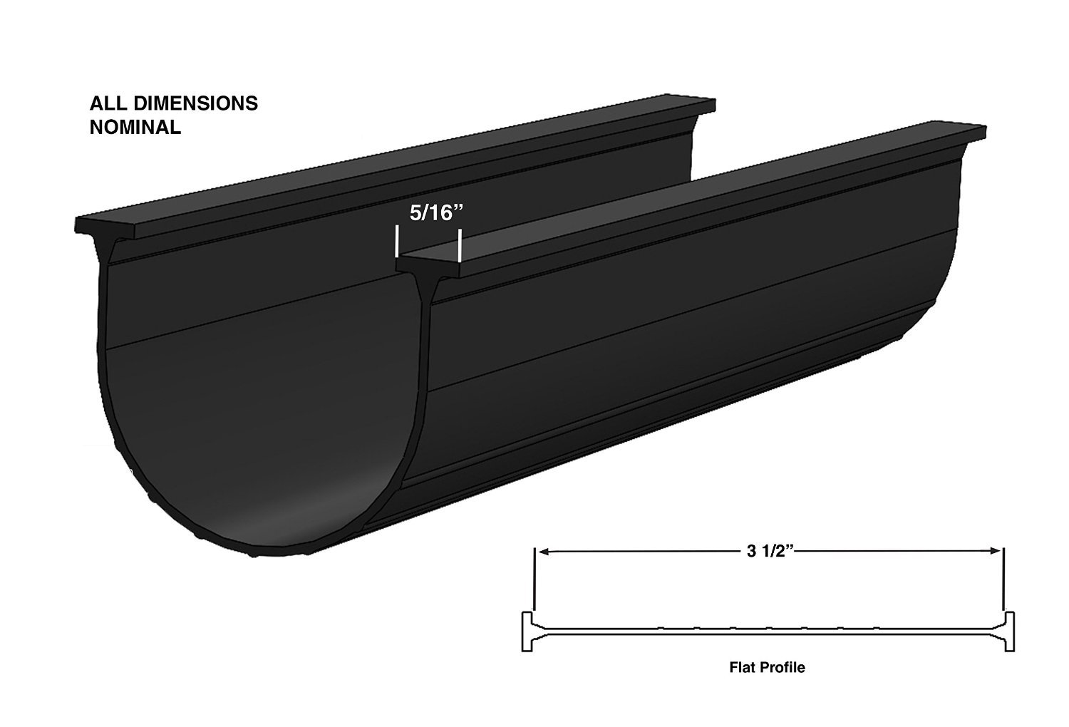 Miller Edge LS-0101-10 Bottom Loop Seal/Weather Seal for Doors, 3 1/2 Inch, 10 Foot Spool, Black