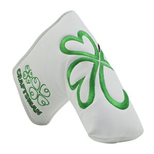 craftsman golf green lucky clover headcover blade putter cover for scotty cameron taylormade odyssey blade（blade