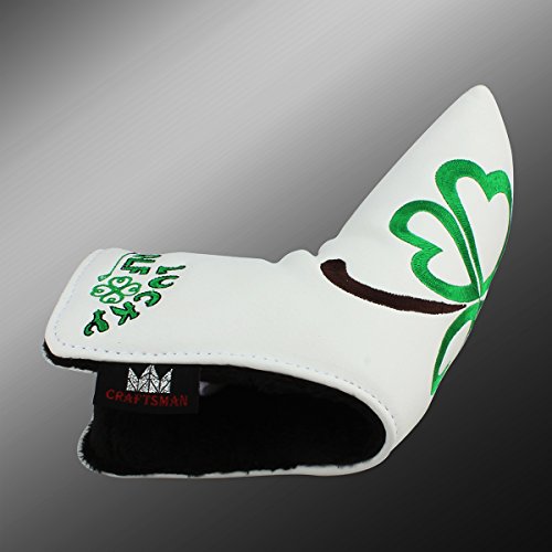 CRAFTSMAN GOLF Green Lucky Clover Headcover Blade Putter Cover for Scotty Cameron Taylormade Odyssey Blade（Blade