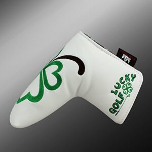 CRAFTSMAN GOLF Green Lucky Clover Headcover Blade Putter Cover for Scotty Cameron Taylormade Odyssey Blade（Blade