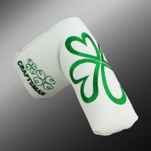 CRAFTSMAN GOLF Green Lucky Clover Headcover Blade Putter Cover for Scotty Cameron Taylormade Odyssey Blade（Blade