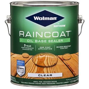 wolman raincoat clear oil-based waterproofer wood protector 1 gal.