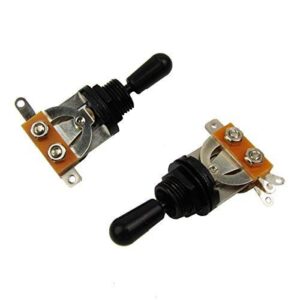 musiclily metric 3 way short straight guitar toggle switch pickup selector for epiphone les paul electric guitar,black top with black tip(pack of 2)