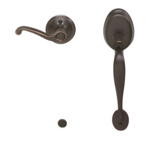 schlage fe285-ply-fla-rh plymouth lower handleset for electronic keypad with fla, aged bronze