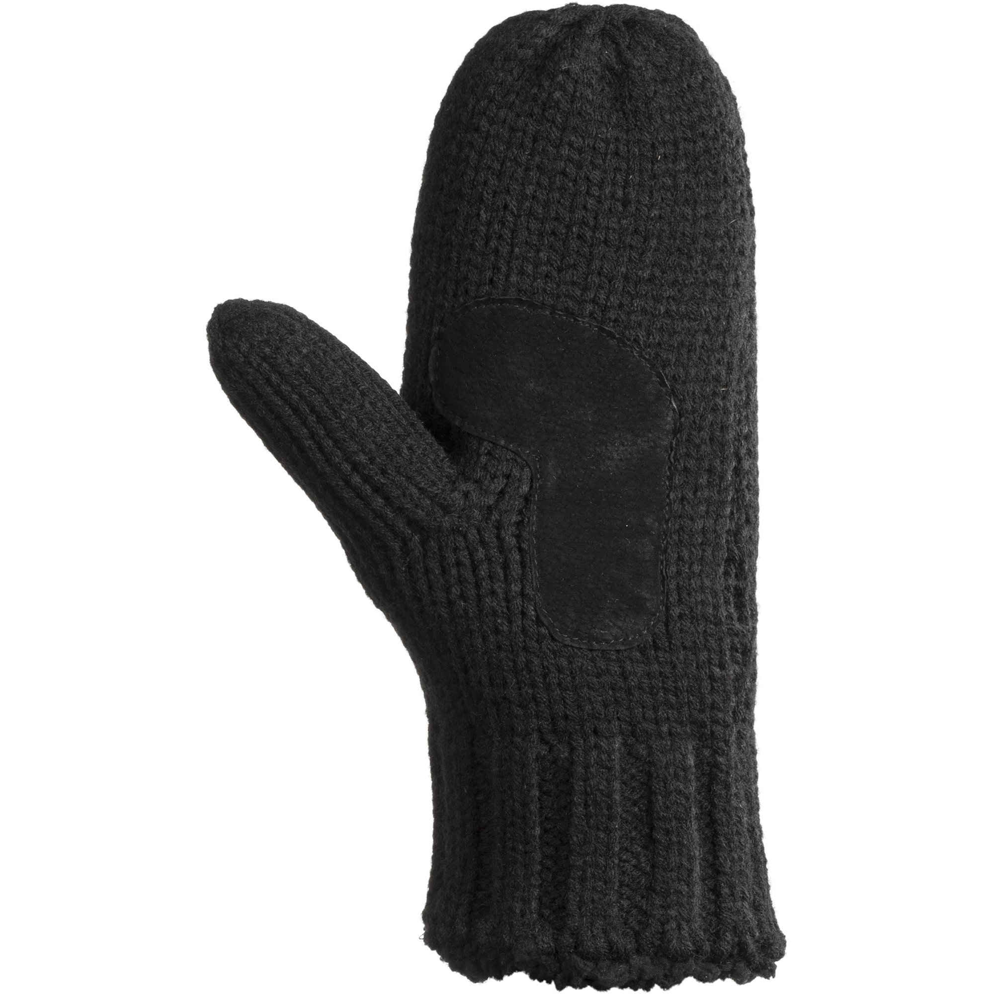 isotoner womens Chunky Cable Knit Sherpasoft cold weather mittens, Black, One Size US