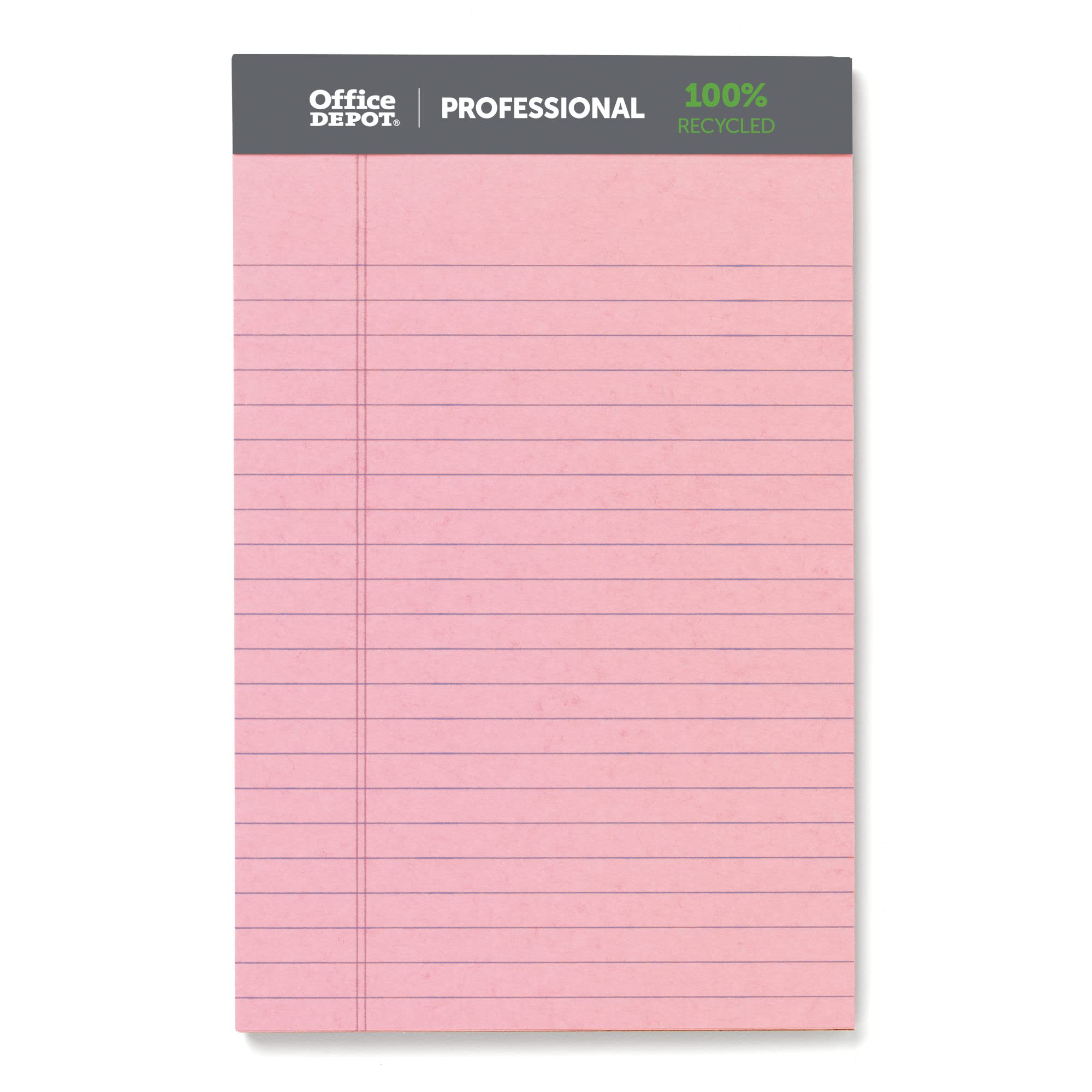 Office Depot Professional Legal Pad, 5in. x 8in., Assorted Colors, Narrow Ruled, 50 Sheets, 6 Pads/Pack, 99510