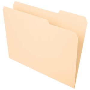 office depot file folders, 1/3 tab cut, right position, letter size, 30% recycled, manila, pack of 100, od752 1/3-3