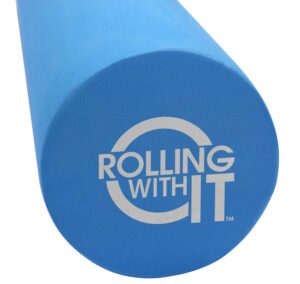 rolling with it foam roller with high density for physical therapy, muscle roller for exercise and muscle recovery, eco-friendly back roller, firm and smooth surface massage roller, size: 18 inches