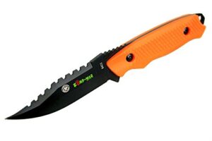 lastworld 8" zomb-war rambo hunting knife with sheath orange