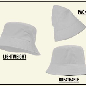 TOP HEADWEAR Bucket Hat for Men Women - Cotton Packable Fishing Cap, White L/XL