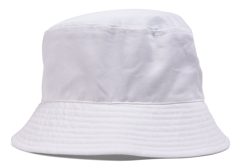 TOP HEADWEAR Bucket Hat for Men Women - Cotton Packable Fishing Cap, White L/XL