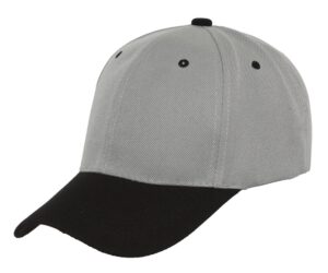 top headwear two-tone adjustable baseball cap, grey black