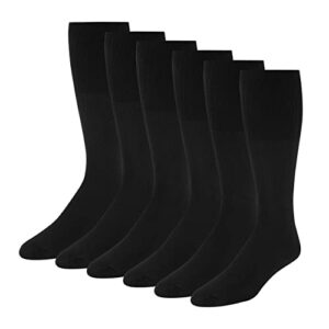 men's solid tube socks over the calf high 24" size 9-10-13-15 (black) 6 pairs