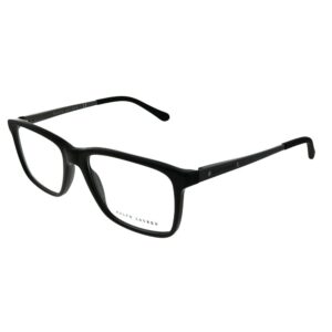 ralph lauren rl 6133 5001 black plastic rectangle eyeglasses 54mm