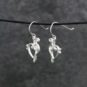 .925 Sterling Silver Treble and Bass Clef Hook Earrings w/French Wire Hooks