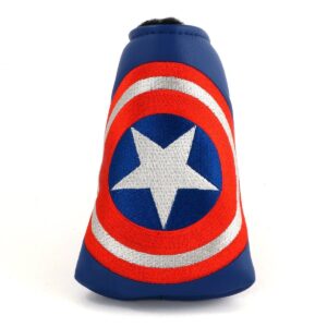 Lion Custom Shop Captain America Golf Headcover for Midsize Mallet & Blade Putter, Blue