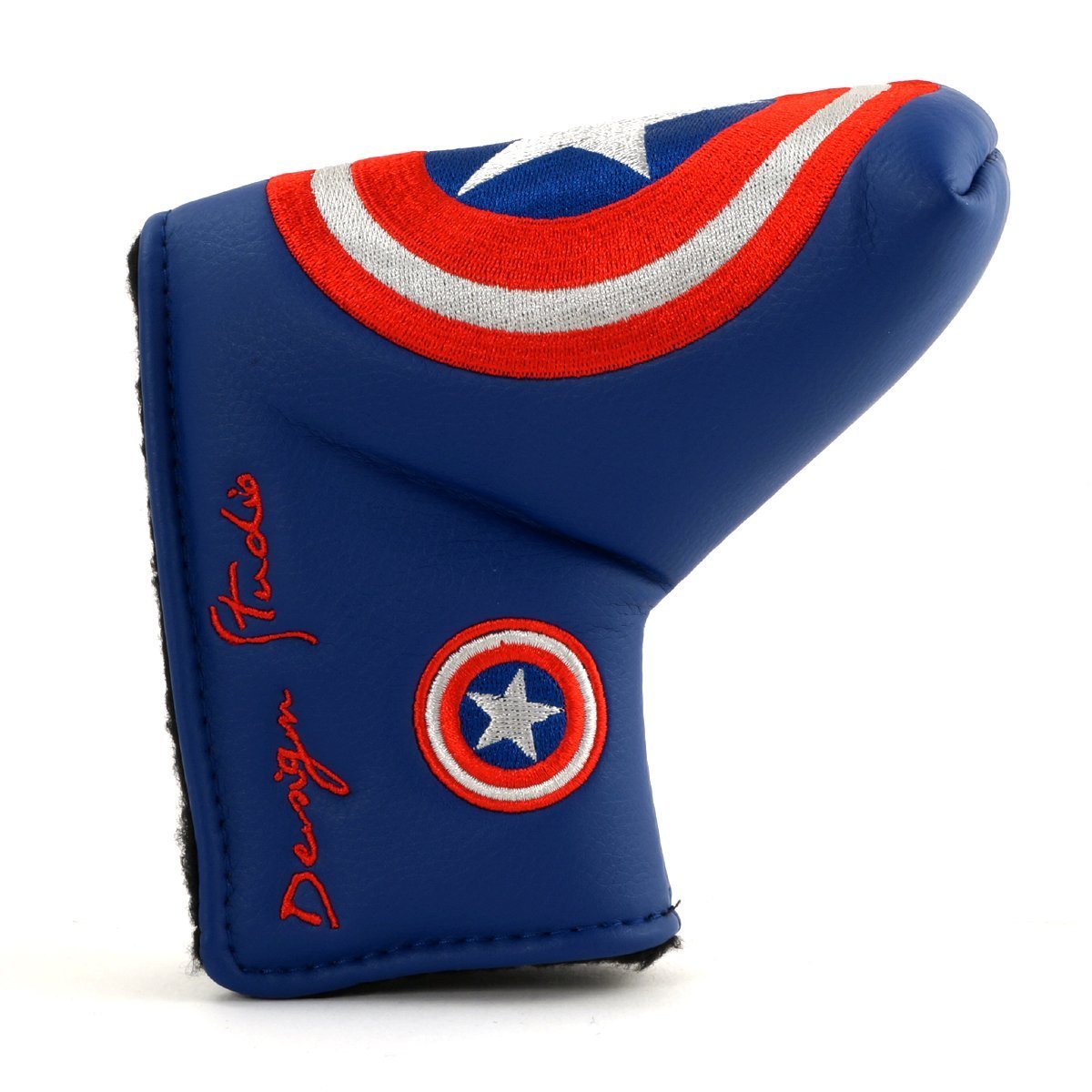 Lion Custom Shop Captain America Golf Headcover for Midsize Mallet & Blade Putter, Blue