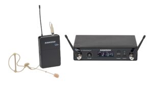 samson concert 99 earset wireless system with se10 earset microphone, d band, black