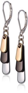 nine west "metal motion" tri-tone shaky drop earrings, multi