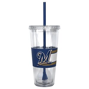 mlb milwaukee brewers hype straw tumbler, 22-ounce