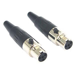 onelinkmore mini xlr ta4f 4pin female audio connector microphone cable socket adapter mini xlr jack,4 pin for pro microphones pack of 2