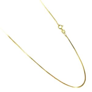 josco 14k gold box chain necklace. 16,18,20,22,24 inches. 1.0mm solid yellow gold light weighted (20 inches)