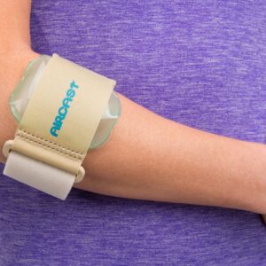 Aircast Pneumatic Armband: Tennis/Golfers Elbow Support Strap, Beige