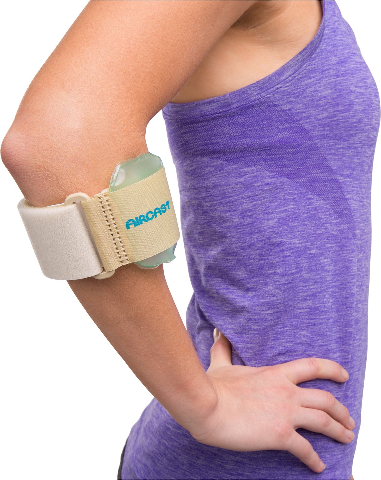 Aircast Pneumatic Armband: Tennis/Golfers Elbow Support Strap, Beige