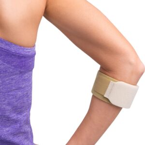 Aircast Pneumatic Armband: Tennis/Golfers Elbow Support Strap, Beige