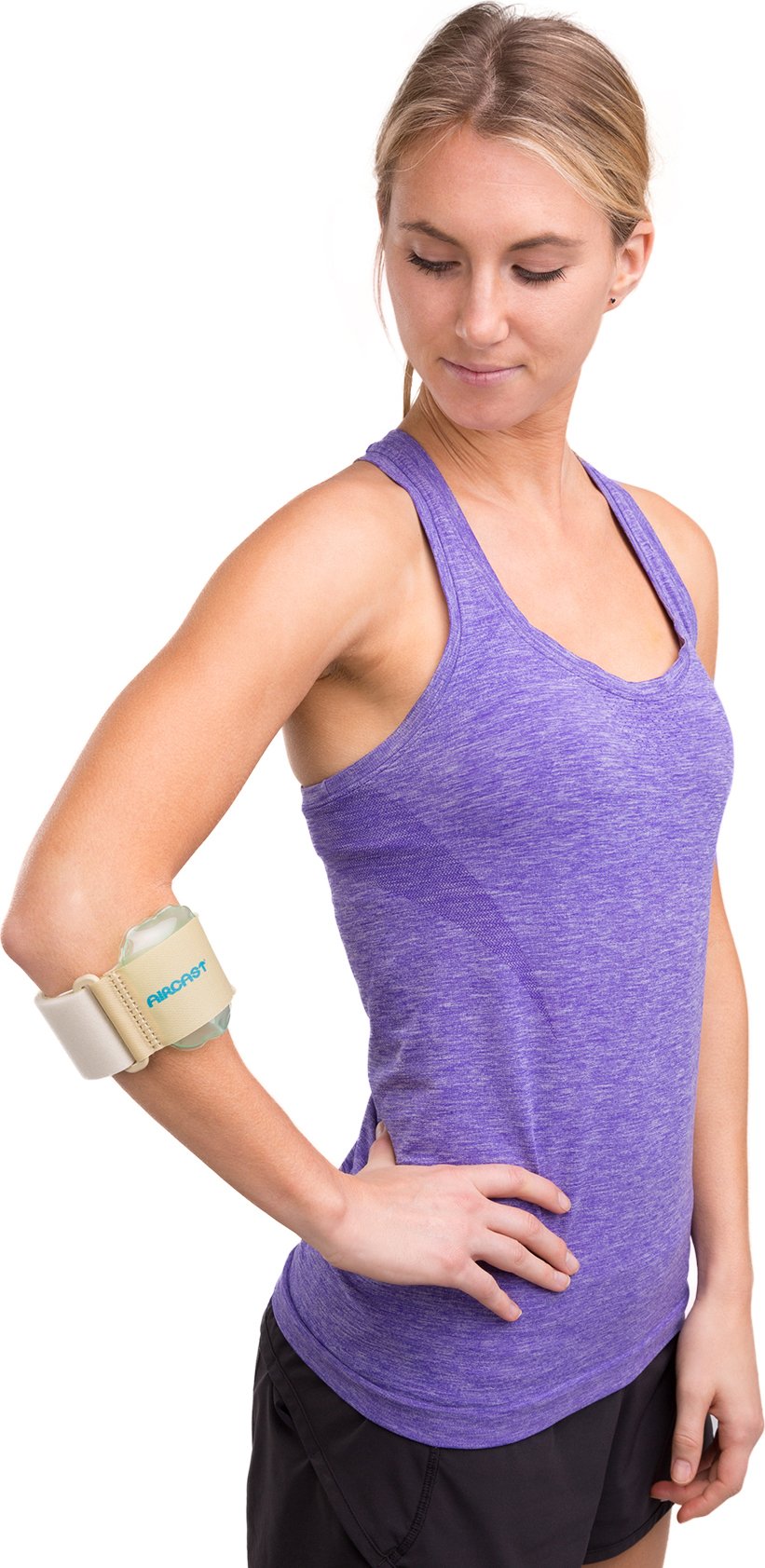 Aircast Pneumatic Armband: Tennis/Golfers Elbow Support Strap, Beige